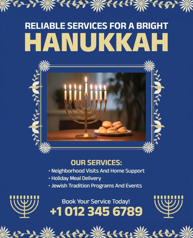 Hanukkah Celebration Service Flyer Template