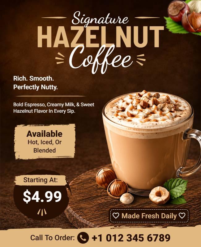 Hazelnut Coffee Advertisement Flyer Template