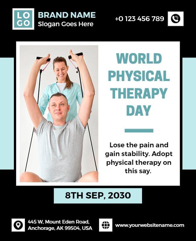 Health and Wellness Physical Therapy Day Awareness Poster Template