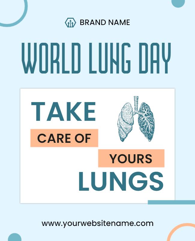 Health Awareness Blue World Lung Day Care Poster Template
