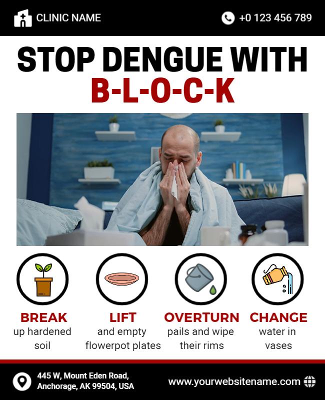 Health Awareness Campaign for Dengue Prevention Poster Template