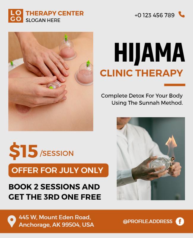 Health-Focused Hijama Therapy Detox Session Poster Template