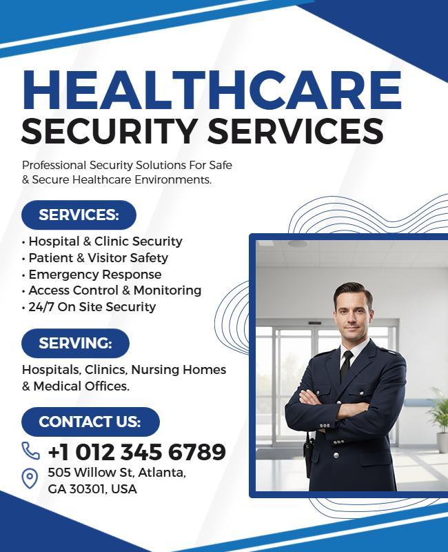 Healthcare Facility Security Services Flyer Template