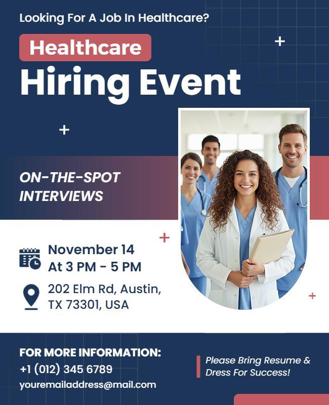 Healthcare Job Hiring Event Flyer Template