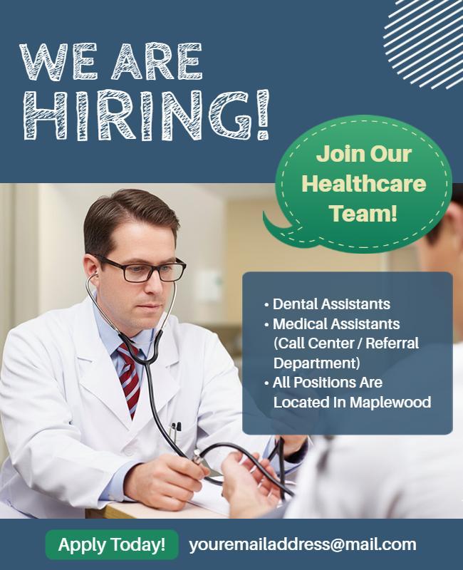 Healthcare Job Hiring Opportunity Flyer Template