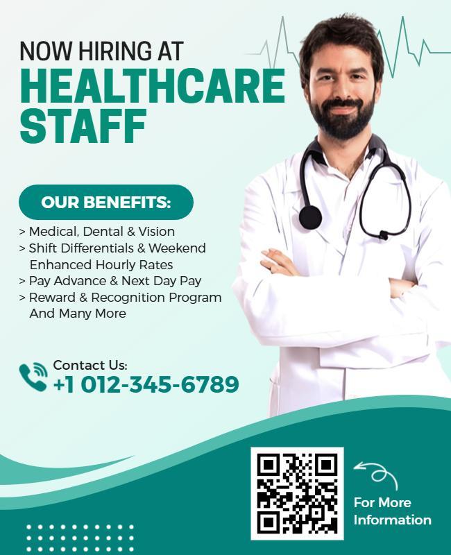 Healthcare Staff Recruitment Benefits Flyer Template