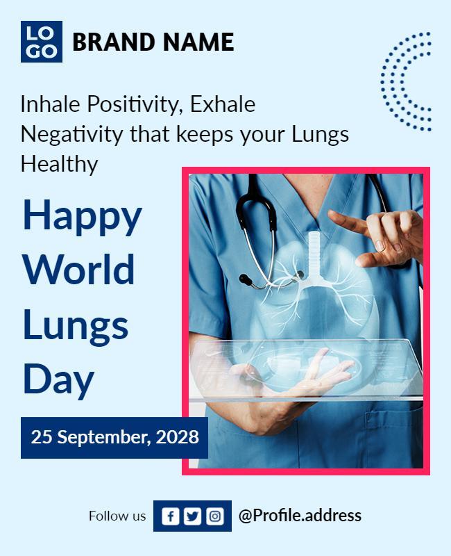 Healthcare-Themed World Lungs Day Awareness Poster Template