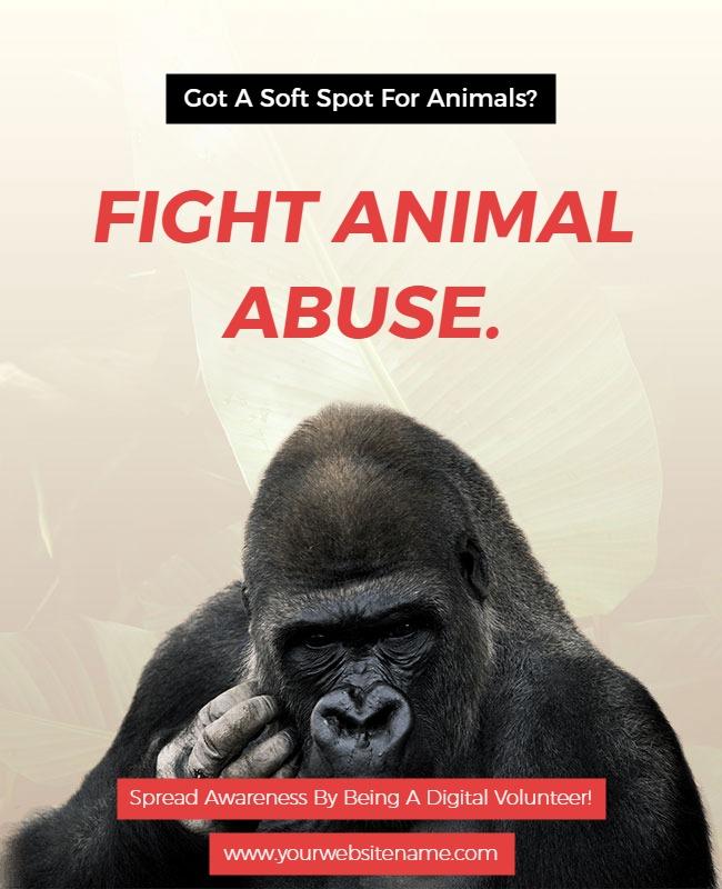 Heartfelt Animal Welfare Volunteer Awareness Poster Template