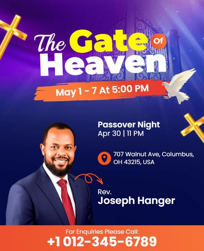 Heavenly Gate Church Gathering Flyer Template