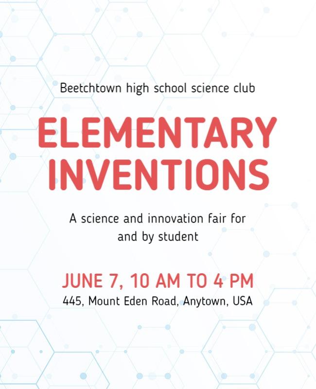Hexagonal Design for Elementary Inventions Science Fair Poster Template