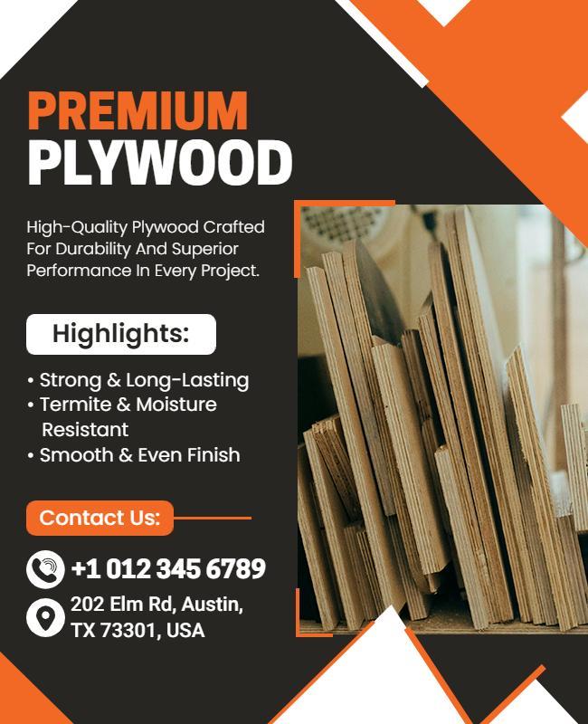 High-Quality Plywood Advertising Flyer Template