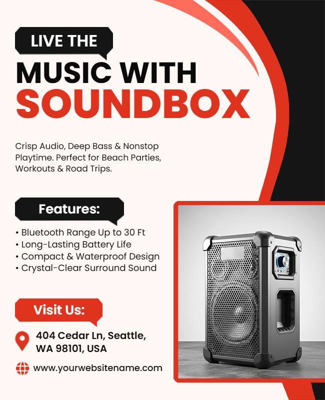 High-Quality Soundbox Flyer Template