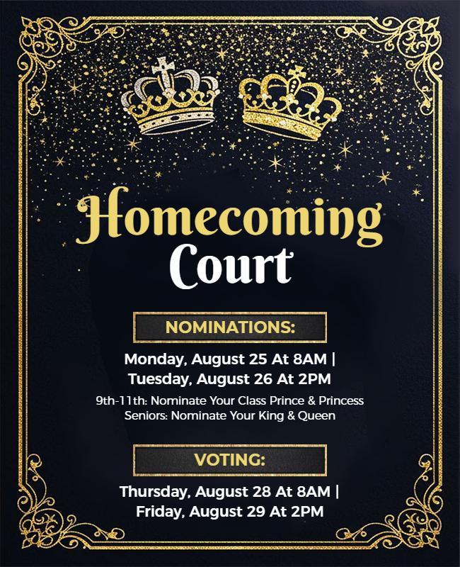 High School Homecoming Court Voting Election Flyer Template