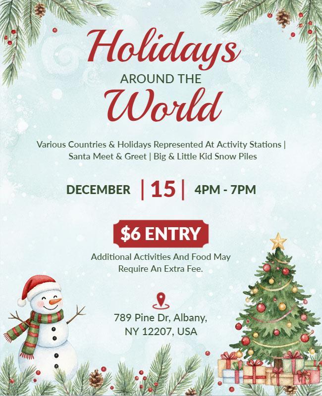 Holiday Around the World Invitation Flyer Template