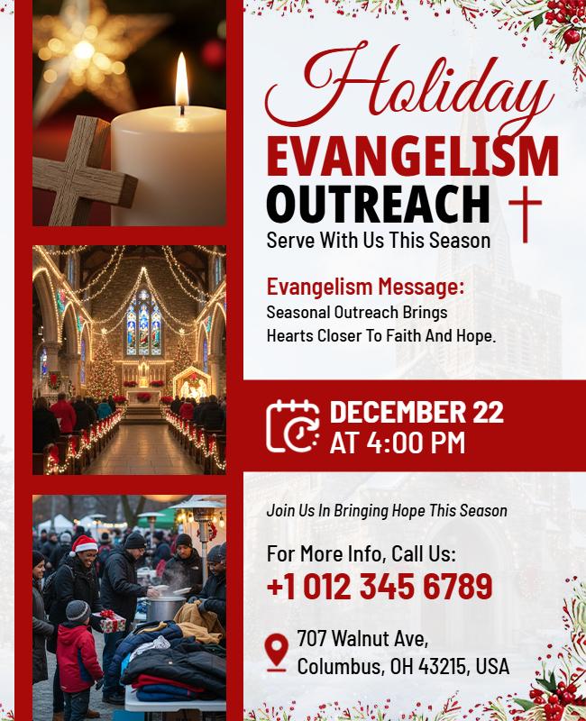 Holiday Evangelism Outreach Church Event Flyer Template