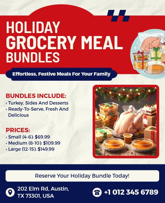 Holiday Grocery Meal Bundles Flyer Template