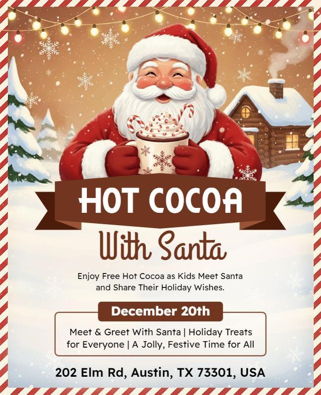 Holiday Hot Cocoa with Santa Event Flyer Template