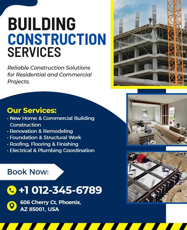 Home and Commercial Building Construction Flyer Template