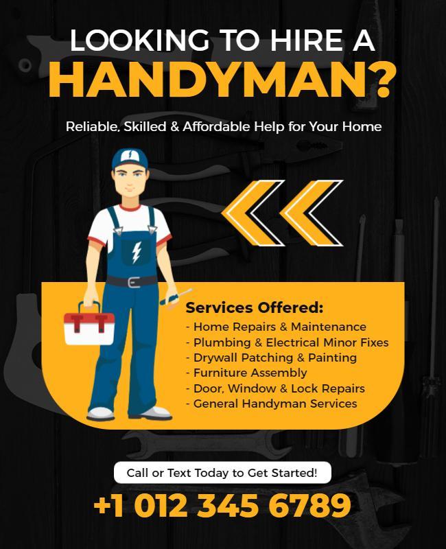 Home Handyman Services Promotional Flyer Template