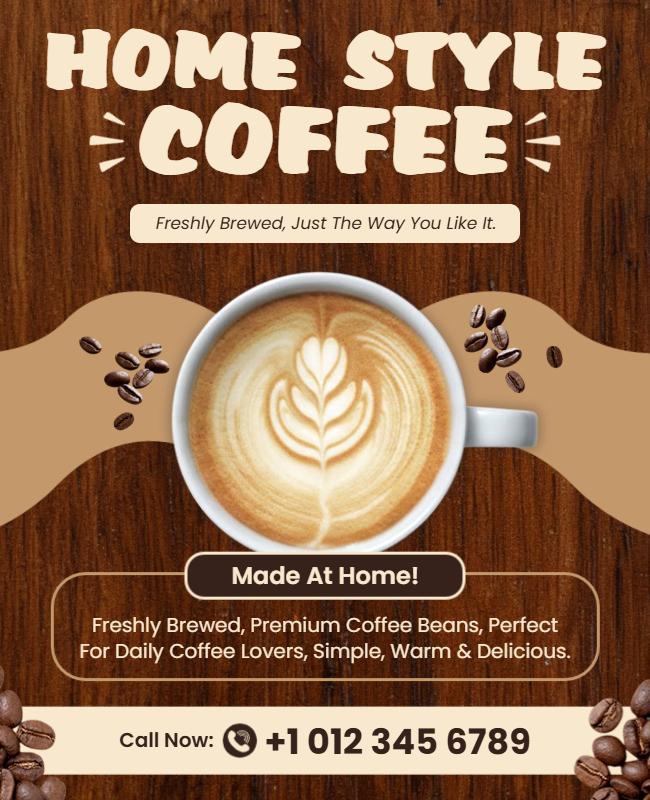 Home Style Coffee Promotion Flyer Template