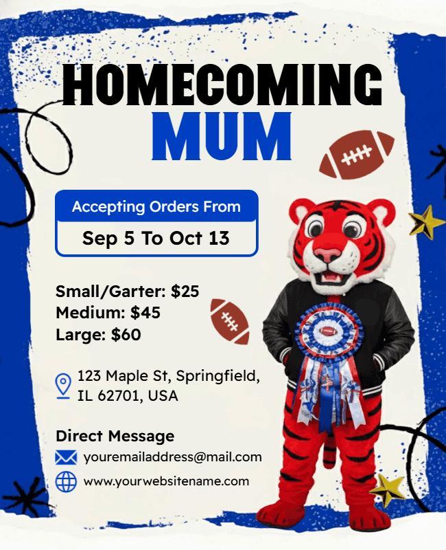 Homecoming Mum Order Information Flyer Template