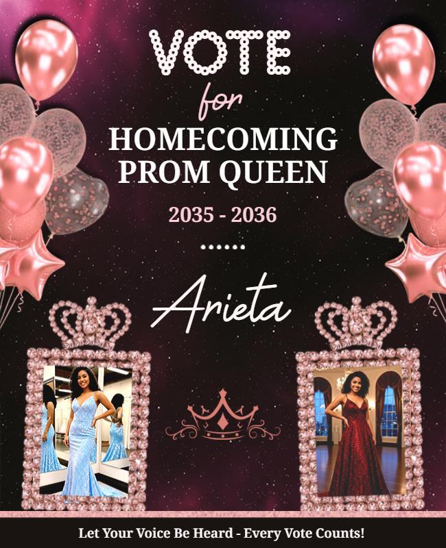 Homecoming Prom Queen Voting Flyer Template