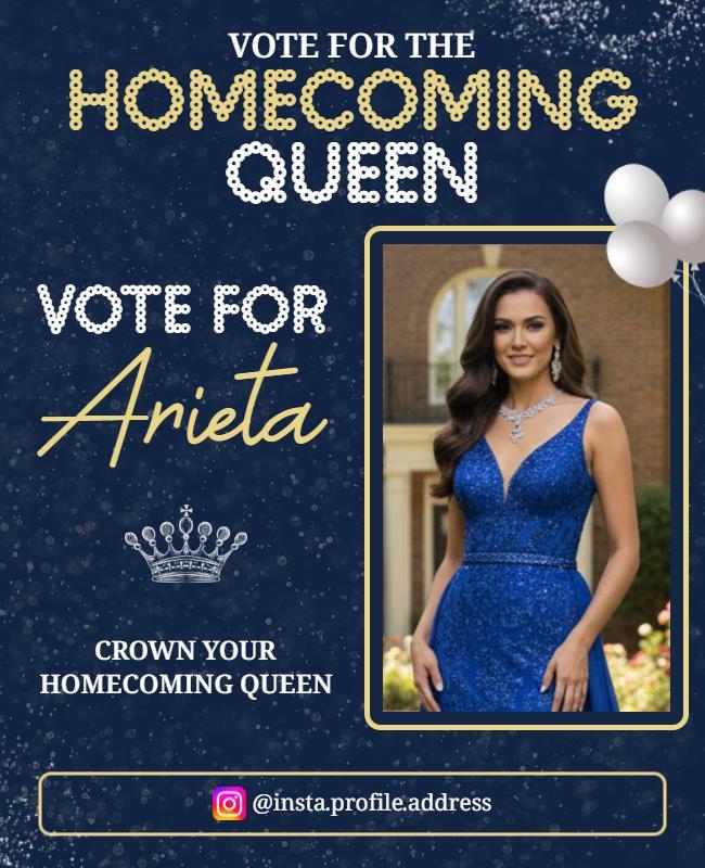 Homecoming Queen Election Vote Campaign Flyer Template