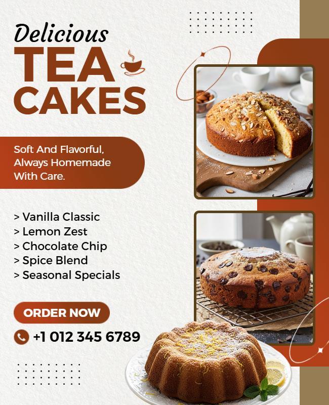 Homemade Tea Cakes Promotional Flyer Template