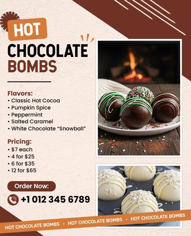 Hot Chocolate Bombs Product Flyer Template