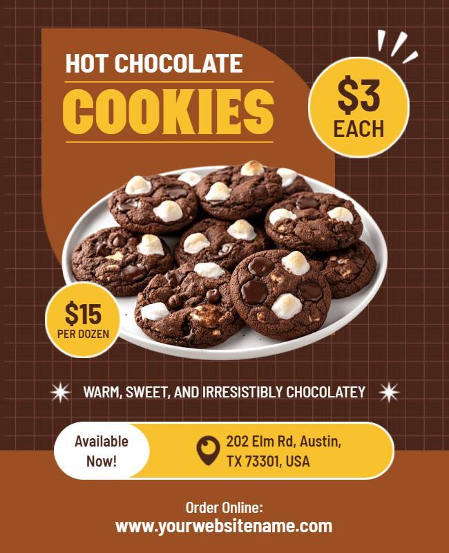 Hot Chocolate Cookie Promotion Flyer Template