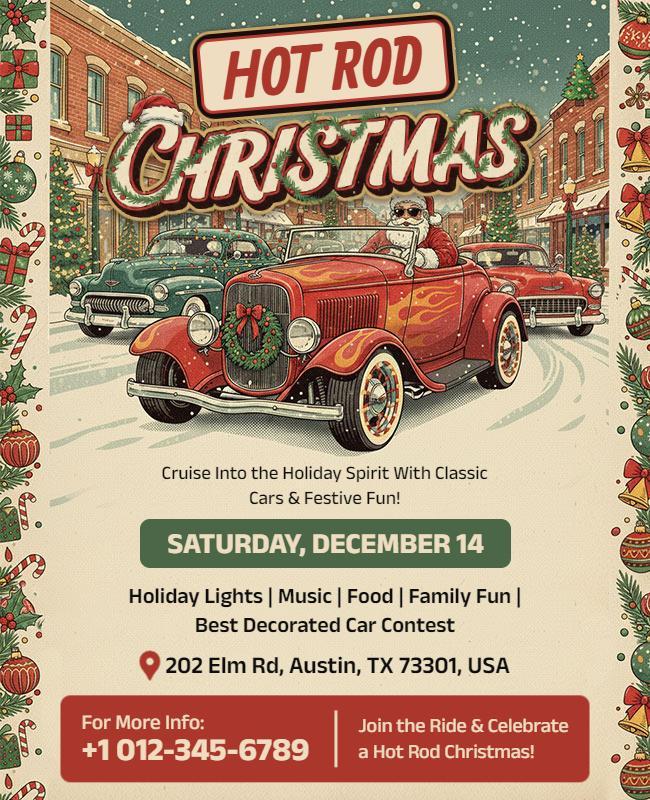 Hot Rod Christmas Event Flyer Template