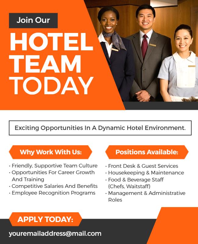 Hotel Employment Opportunities Recruitment Flyer Template