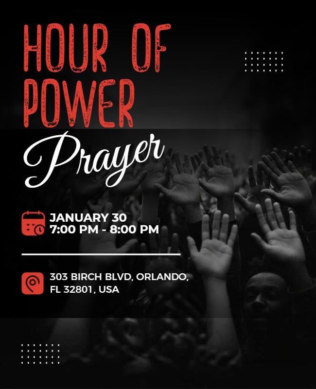 Hour of Power Prayer Flyer Template