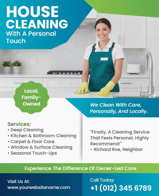 House Cleaning Service Promotion Flyer Template
