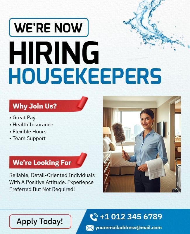 Editable Housekeeping Flyer Templates for Jobs & Services