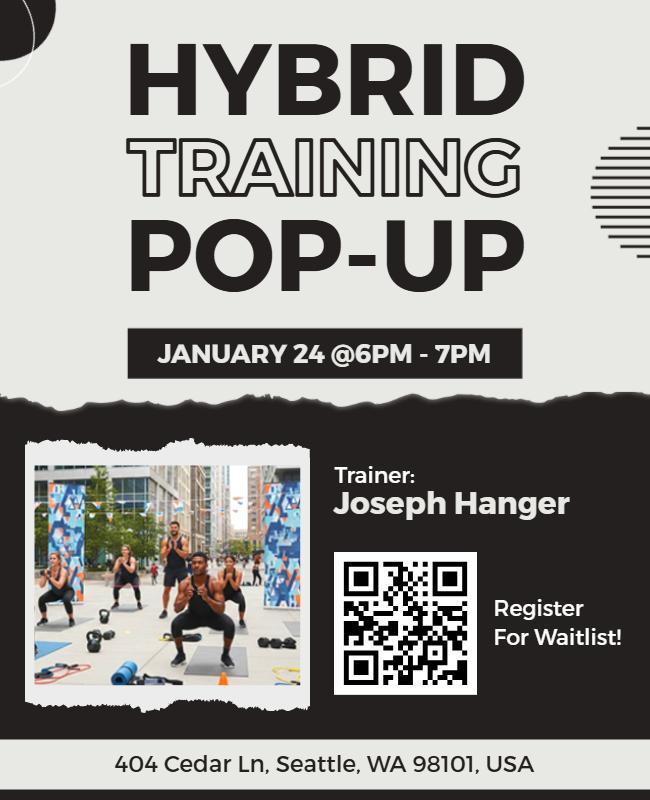 Hybrid Fitness Training Pop-up Event Flyer Template
