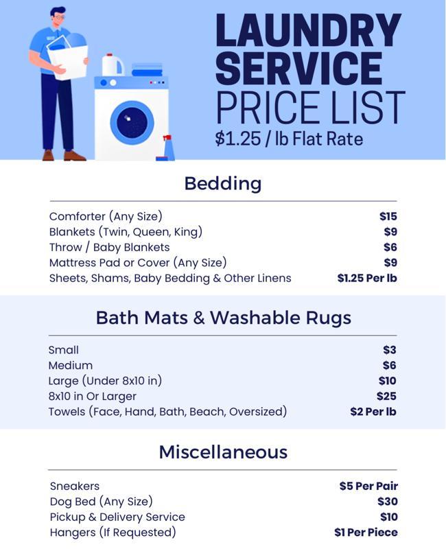 Illustrated Laundry Service Price List Flyer Template