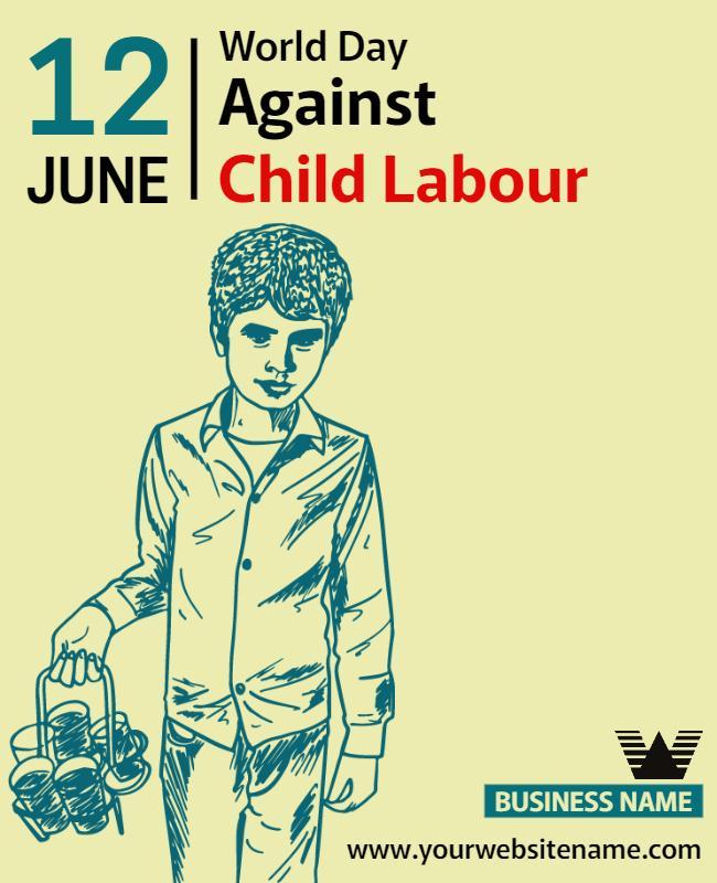 Illustrative Child Labour Awareness Campaign Poster Template