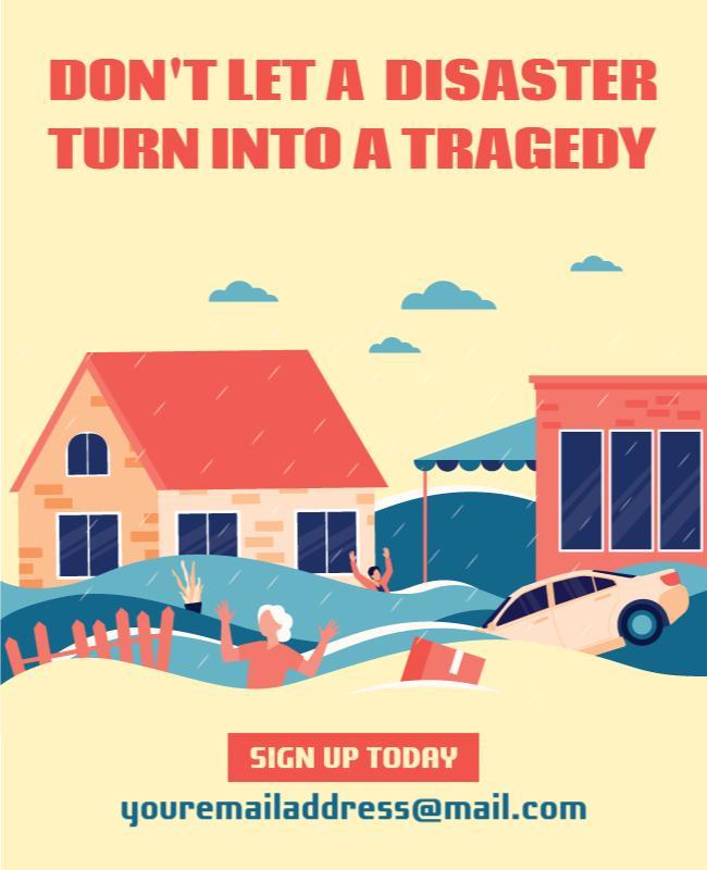 Illustrative Safety Awareness House Disaster Prevention Poster Template