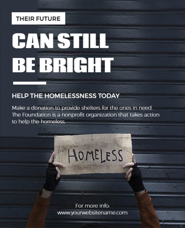 Impactful Black and White Homelessness Awareness Poster Template