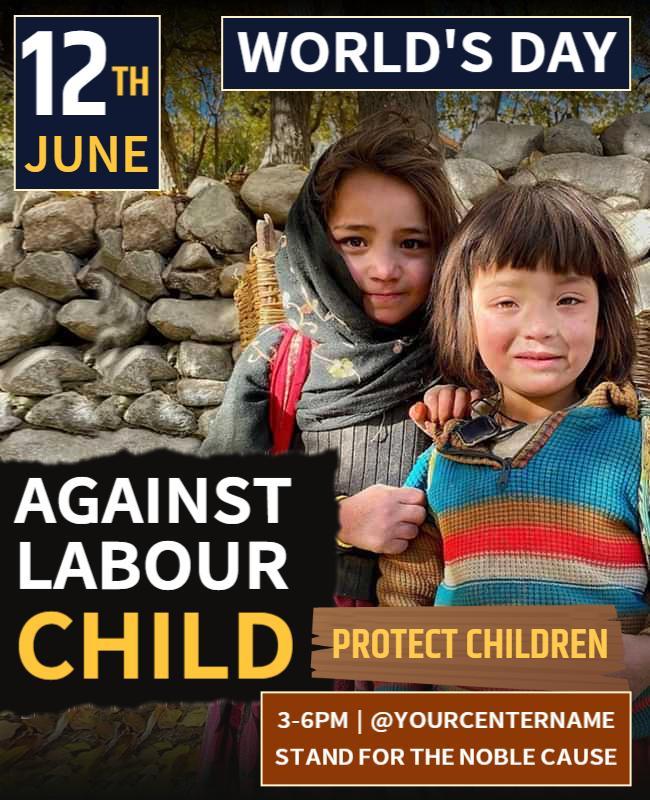 Impactful Child Labour Awareness Campaign Poster Template