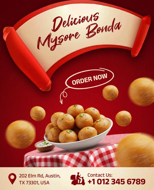 Indian Snack Mysore Bonda Advertising Flyer Template