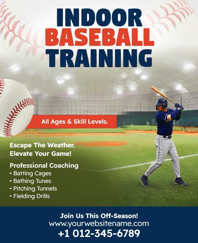 Indoor Baseball Training Camp Flyer Template