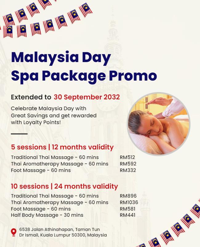 Indulgent Malaysia Day Spa Package Promotion Poster Template