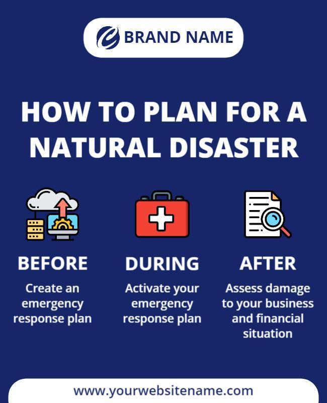 Informative Blue Emergency Preparedness Guide Poster Template