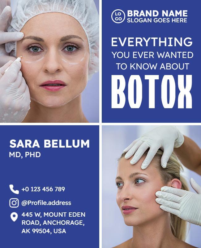 Informative Elegant Blue Aesthetic Botox Treatment Poster Template