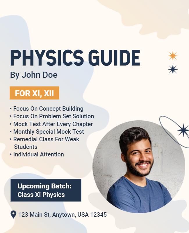 Informative Physics Guide for XI and XII Students Poster Template