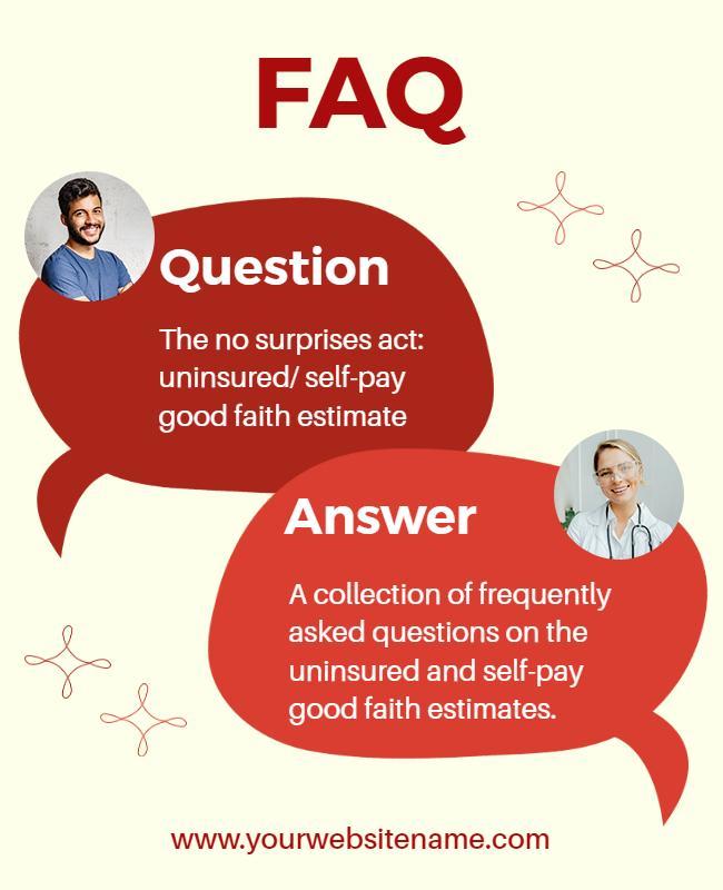 Informative Red FAQ on Good Faith Estimates Poster Template