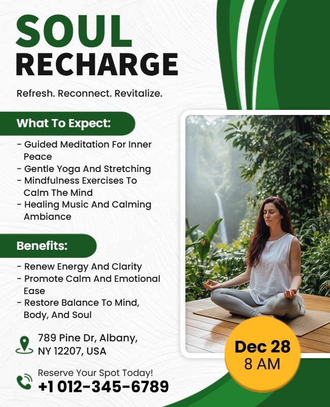 Inner Peace and Soul Recharge Retreat Flyer Template