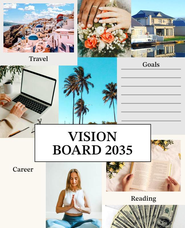 Inspirational Vision Board for Future Goals Poster Template